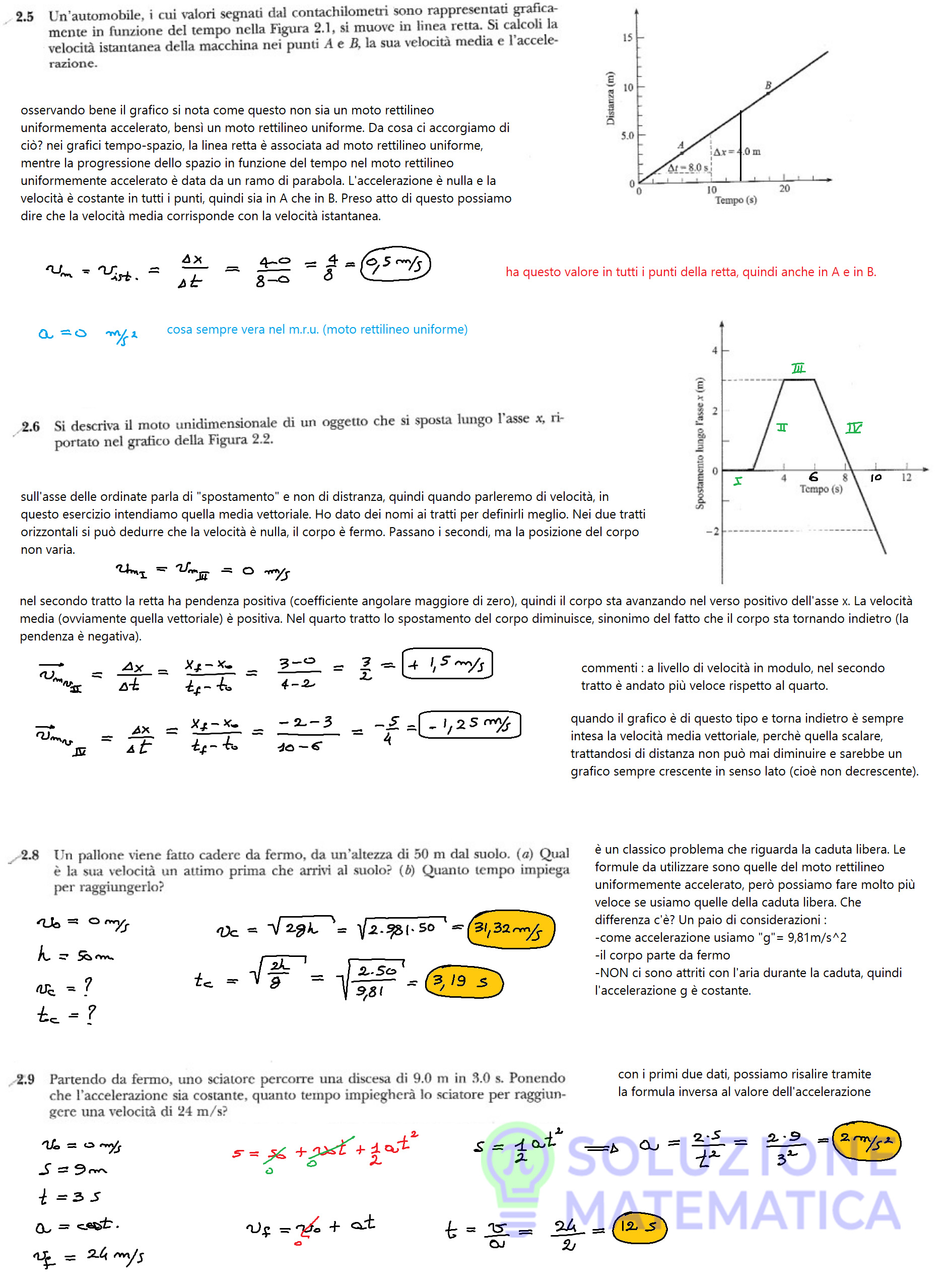 Cinematica - Soluzione Matematica